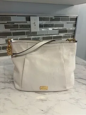 Michael Kors | Bags | Michael Kors Genuine Pebbled Leather Bag White ...